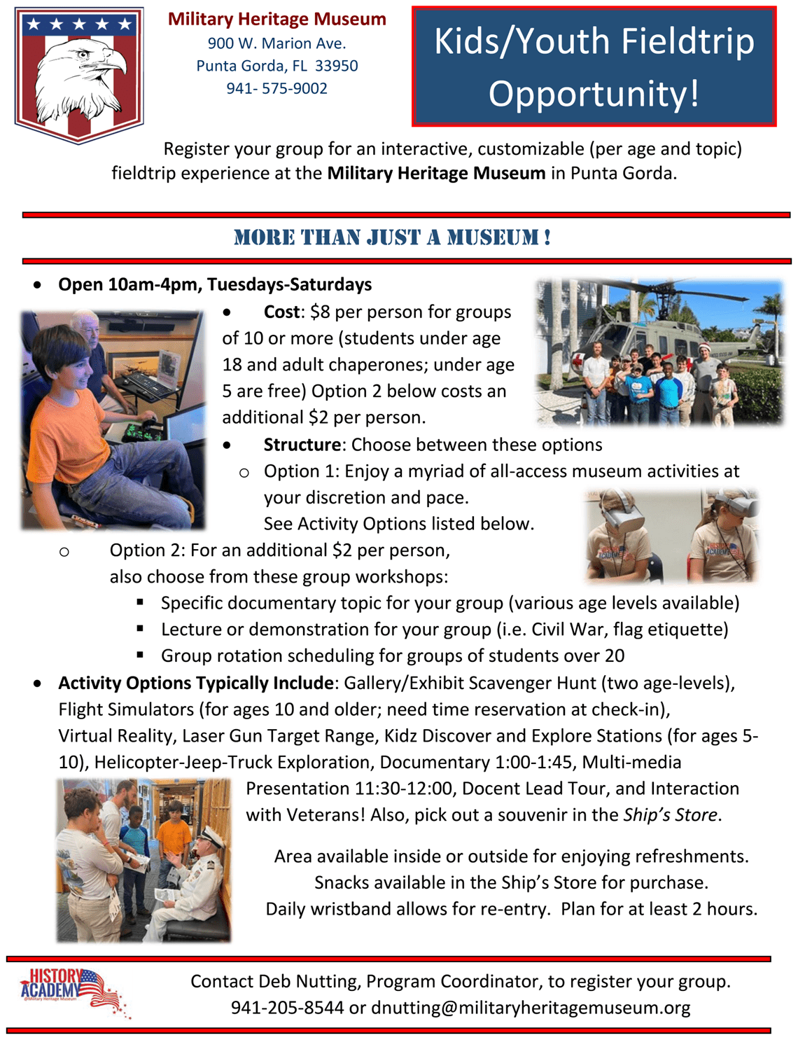 Groups, Tours & Fieldtrips - Military Heritage Museum